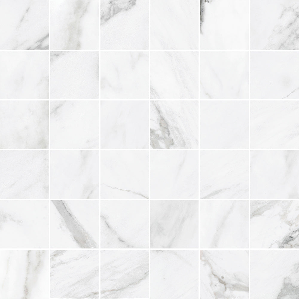 Bright Statuary 2x2 Mosaic Porcelain Tile