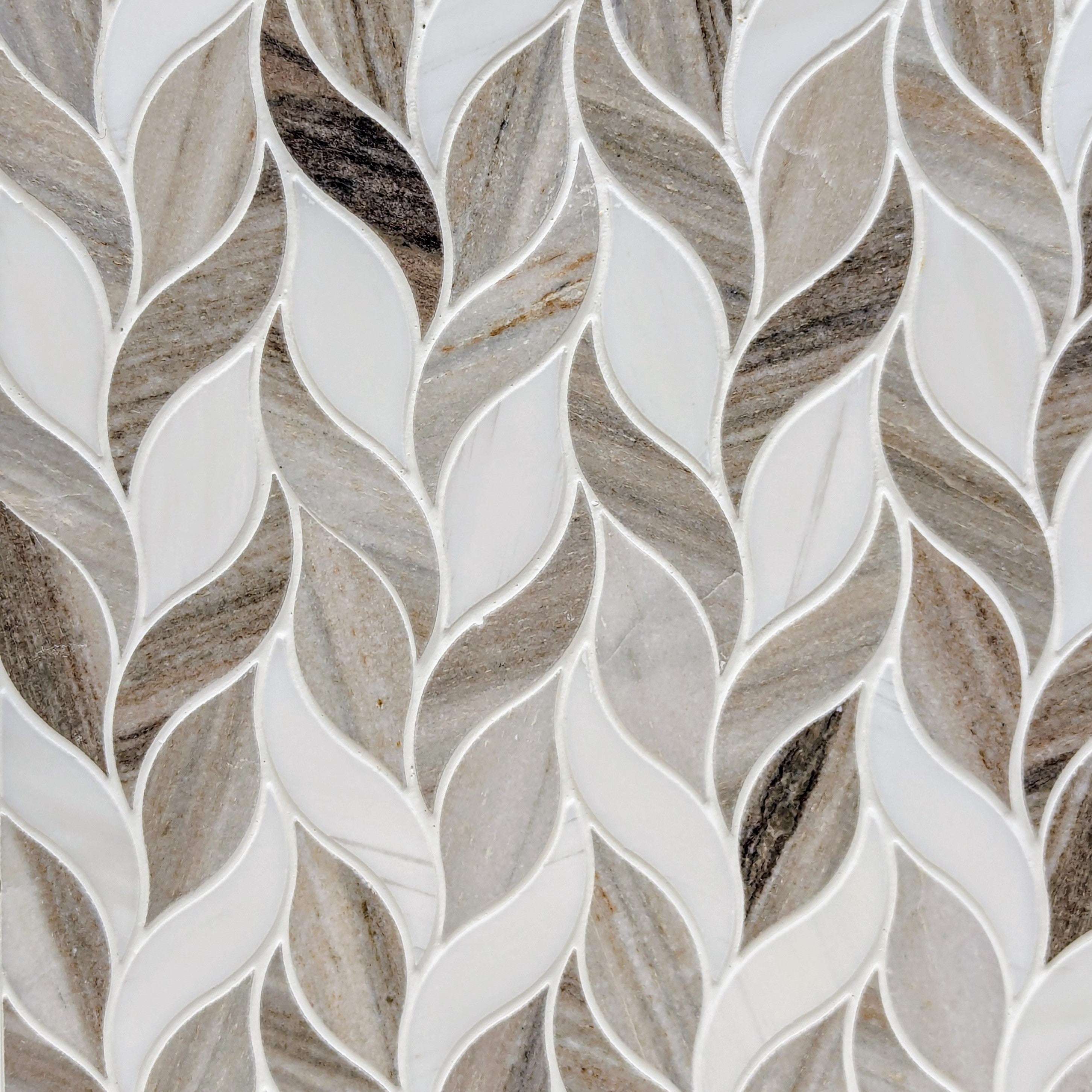 Spring Leaf Polished Marble Mosaic Tile