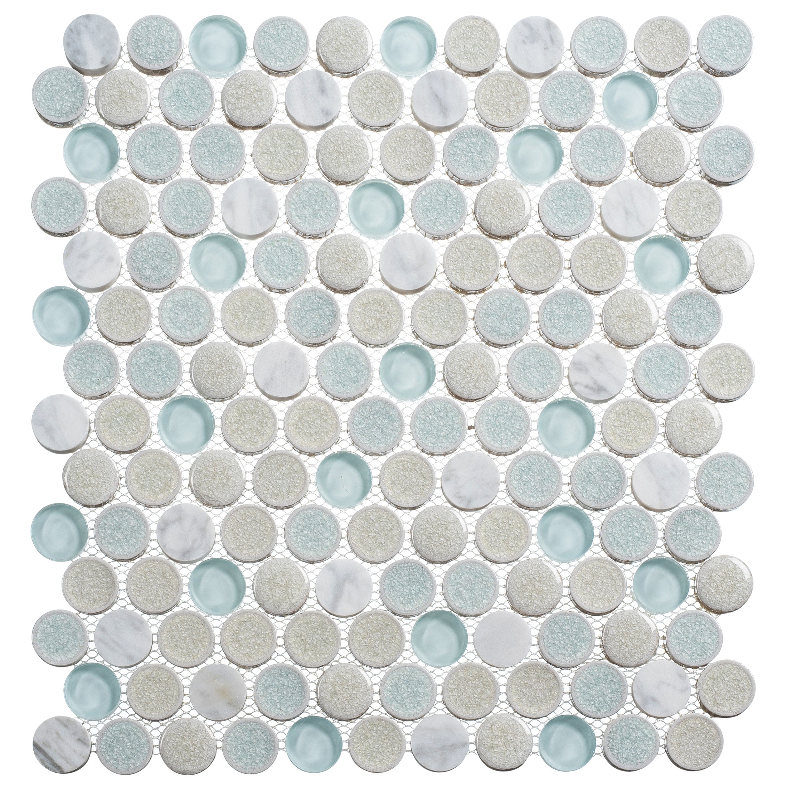 Ceremonial Natural Stone and Glass Mosaic Stone Tile
